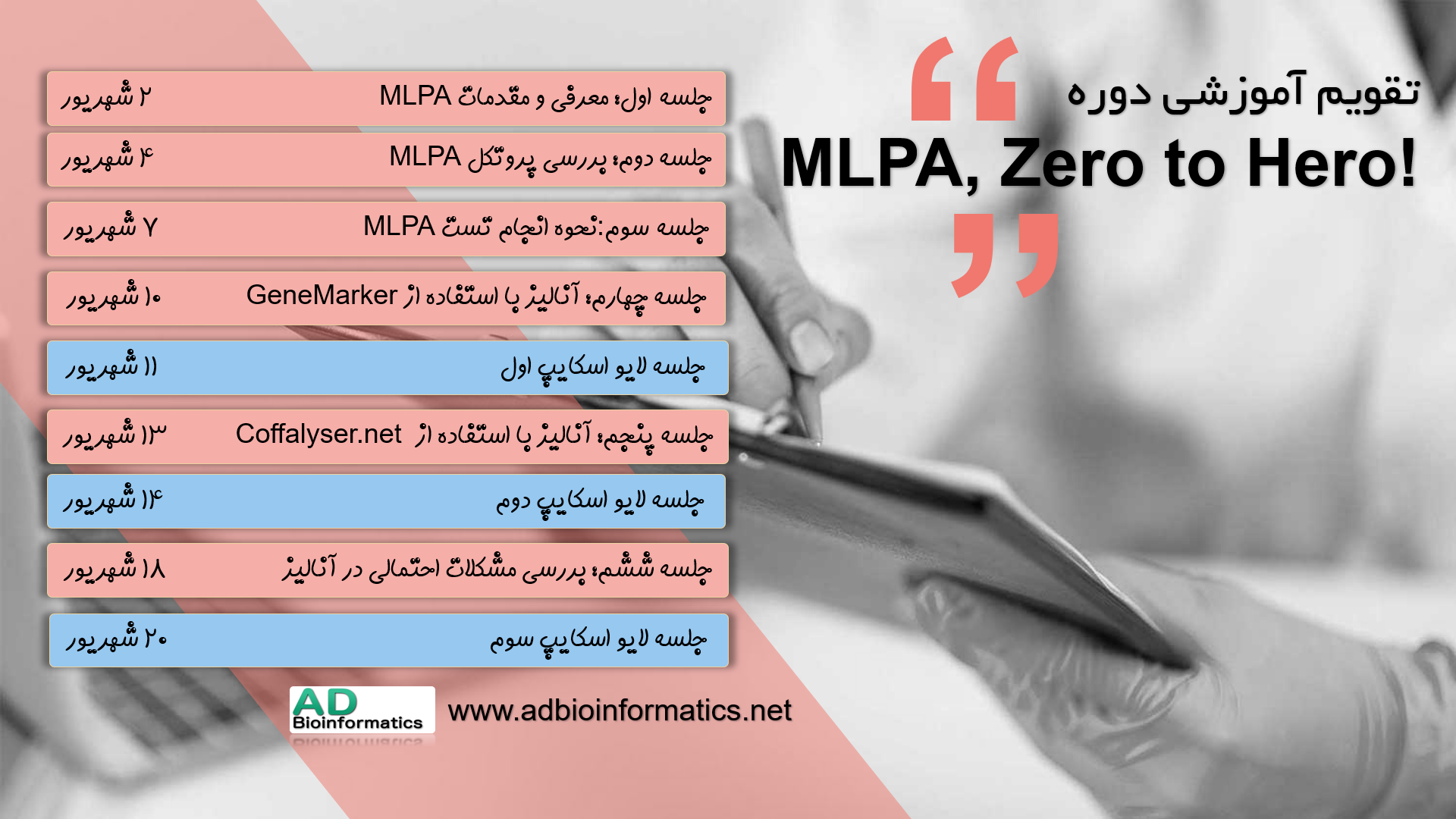 MLPA AnalysisMLPA, Zero to Hero Course - AD Bioinformatics CNV مولکولی ژنتیک پزشکی